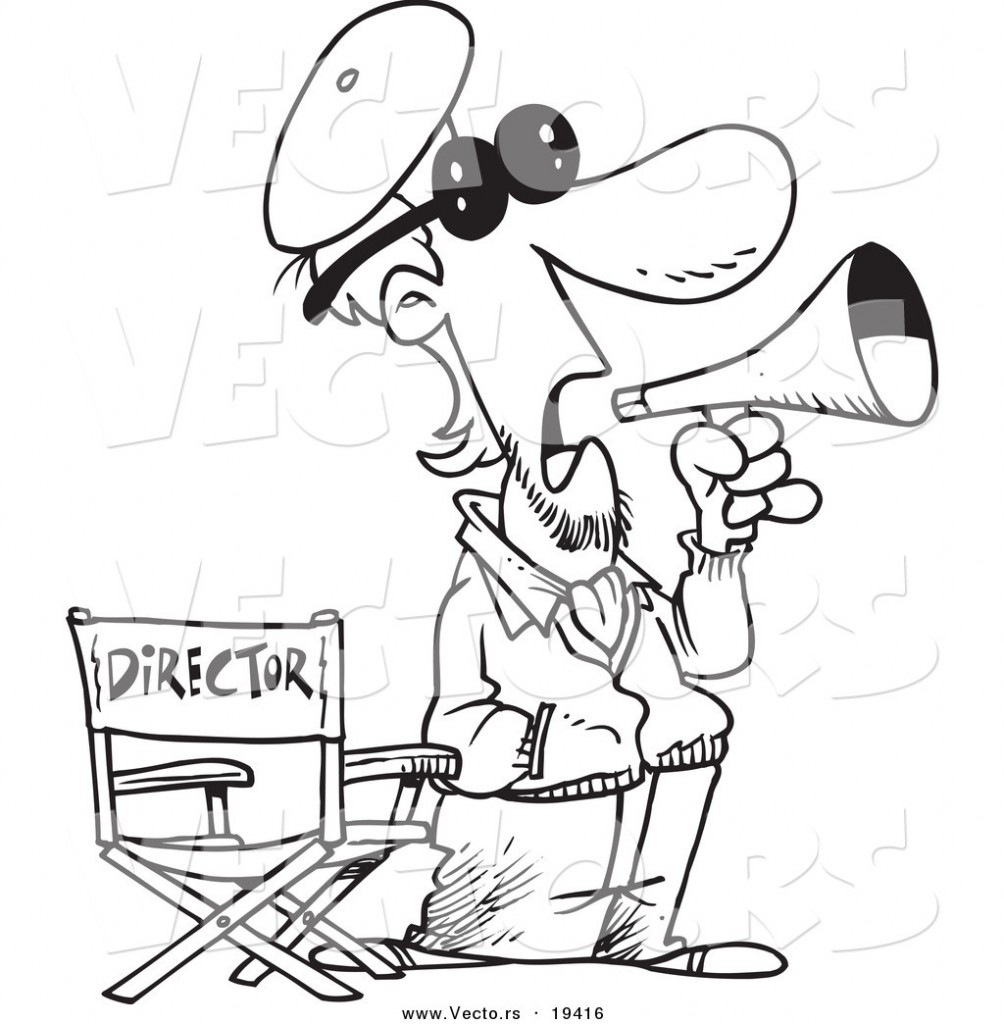 vector-of-a-cartoon-movie-director-outlined-coloring-page-by-ron ...