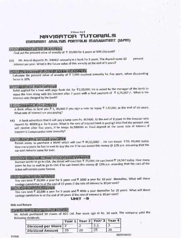 Investment Analysis and Portfolio Management Question Bank 2015 ...